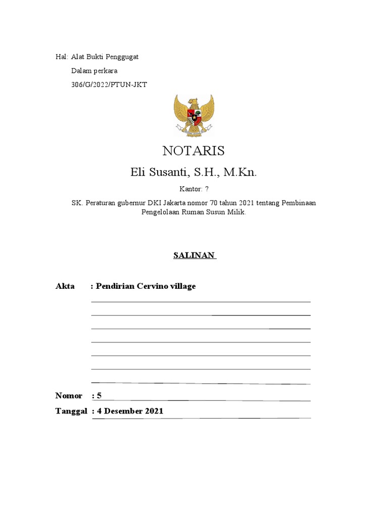 Notaris: Eli Susanti, S.H., M.KN | PDF