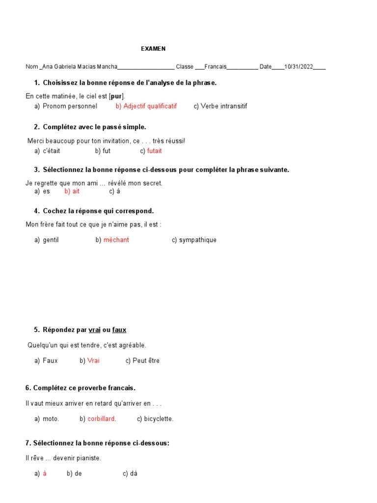 Examen Final B2 Gaby | PDF
