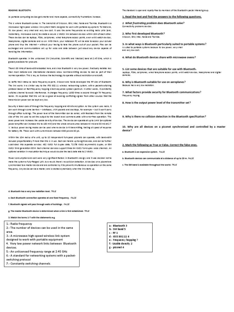 Bluetooth Development and Features | PDF | Bluetooth | Radio
