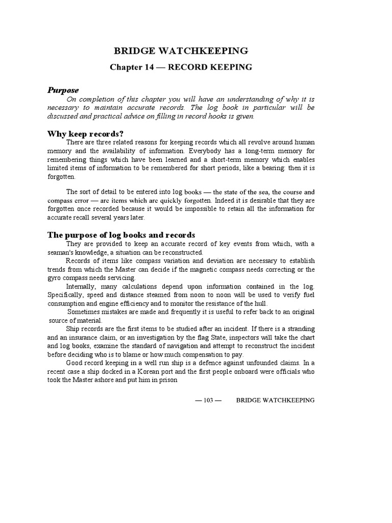 Bridge Watchkeeping: Purpose | PDF