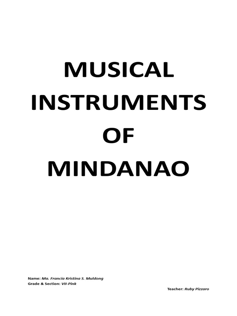 Musical Instruments of Mindanao | PDF | Musical Instruments | Music ...