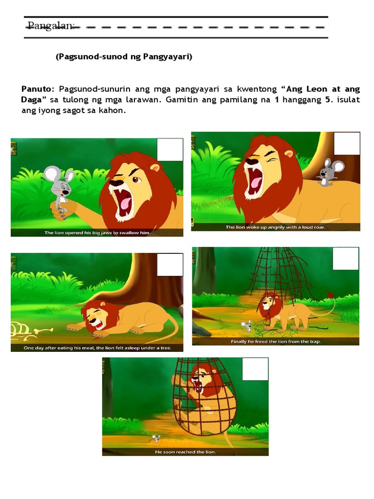 Ang Leon at Ang Daga - Activity2023 | PDF