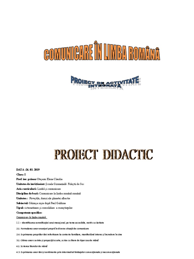 Proiect de Lectie CLR If | PDF