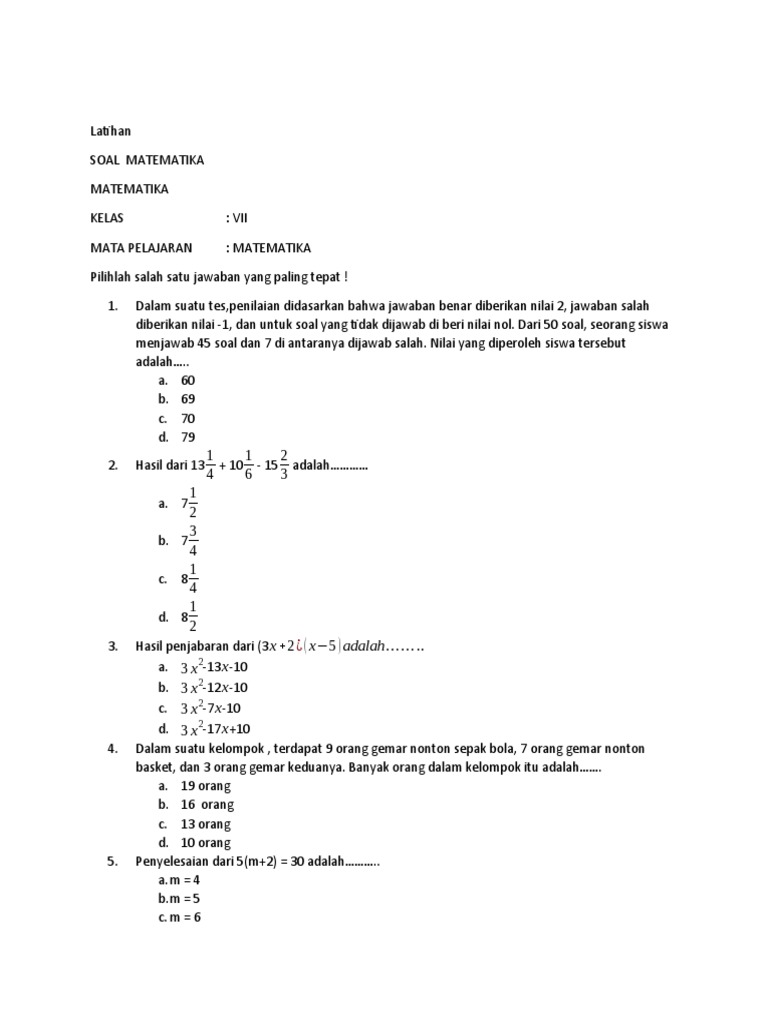 Latihan Soal Sebelum Pts Genap | PDF