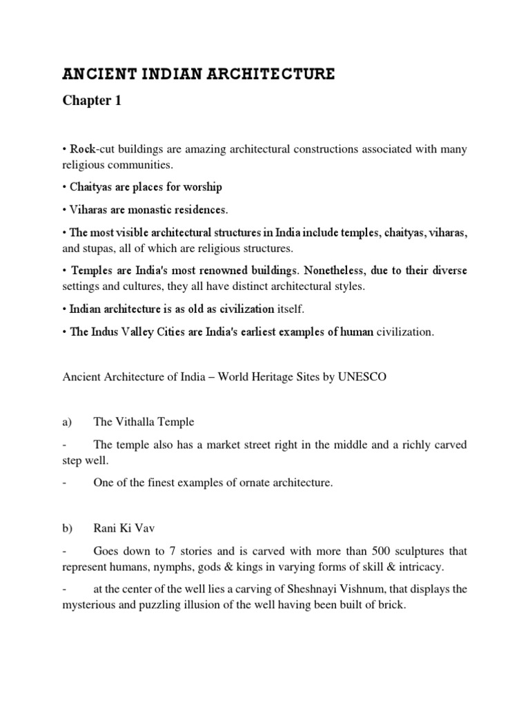 Notes in Ancient Indian Architecture | PDF | Indian Religions