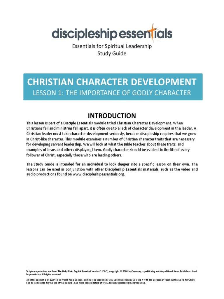 The Importance of Godly Character Study Guide | PDF | Jesus | Samson