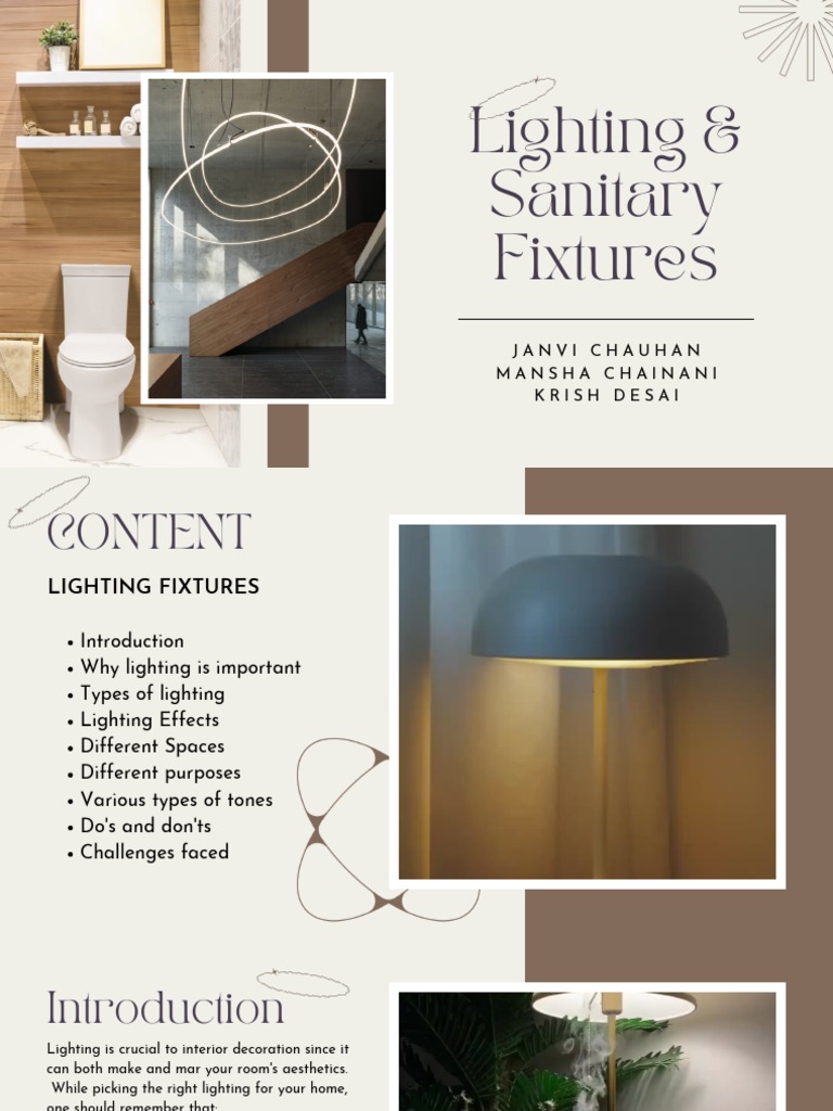Lighting and Sanitary Fixtures - Material Study | PDF