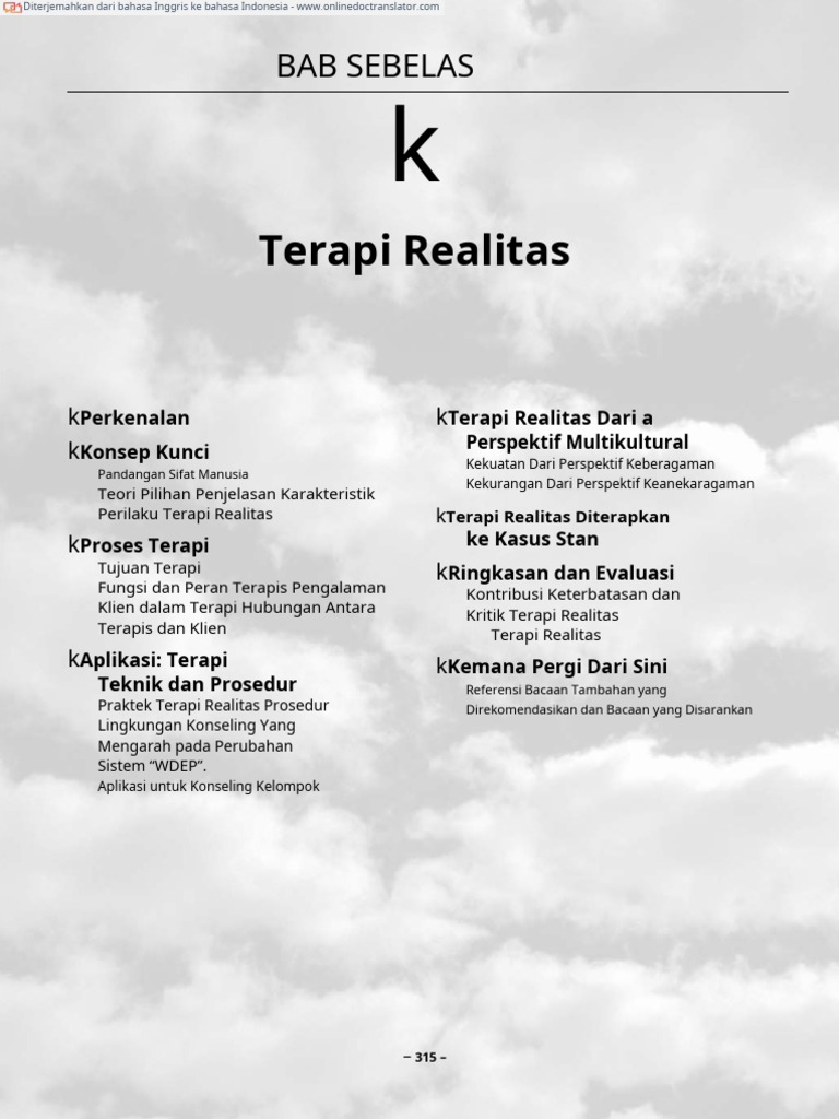 Terapi Realitas: Bab Sebelas | PDF
