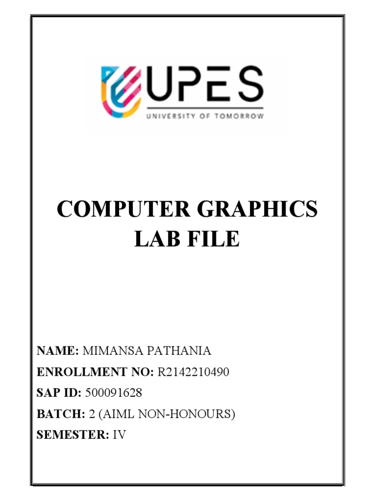 Mimansa Pathania, CG Lab File, 500091628 | PDF | Shader | Graphics Processing Unit