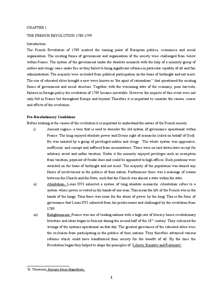 Advanced Level Study Guide 1789-1871 | PDF