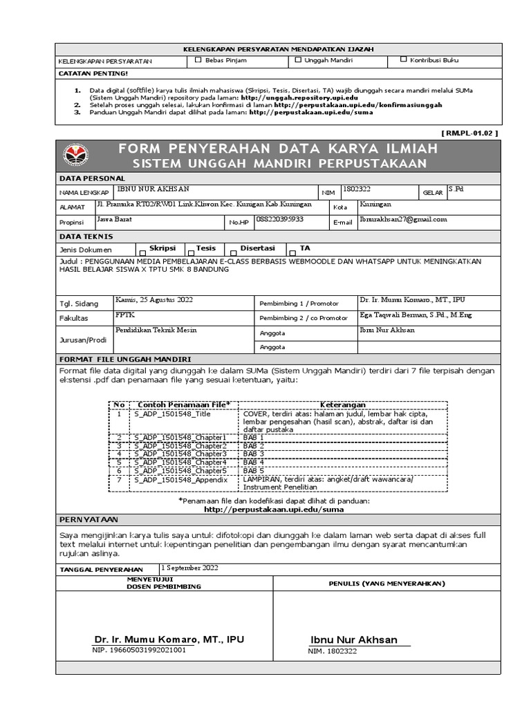 Persyaratan Ijazah dan Unggah Karya Ilmiah | PDF