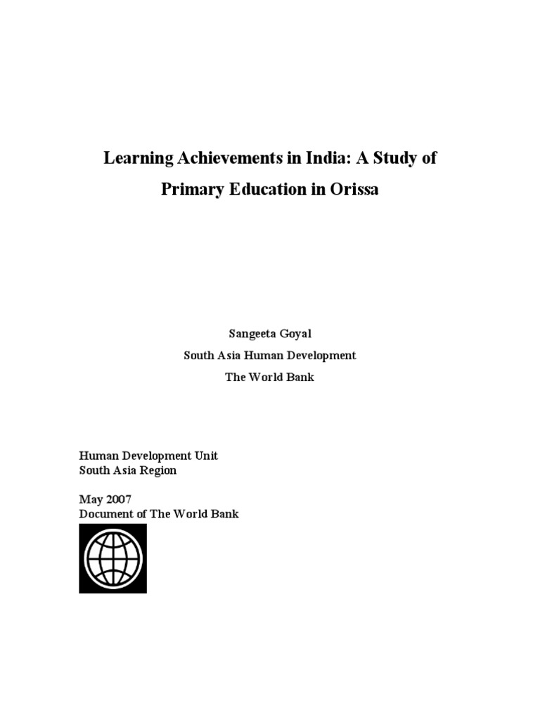 Learning Achievements in India A Study o | PDF | Teachers | Schools