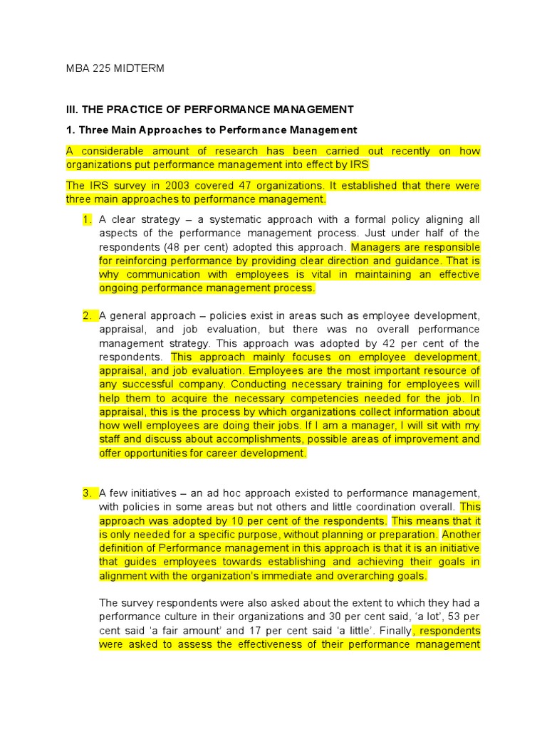 Mba 225 Midterm | PDF | Performance Appraisal | Evaluation