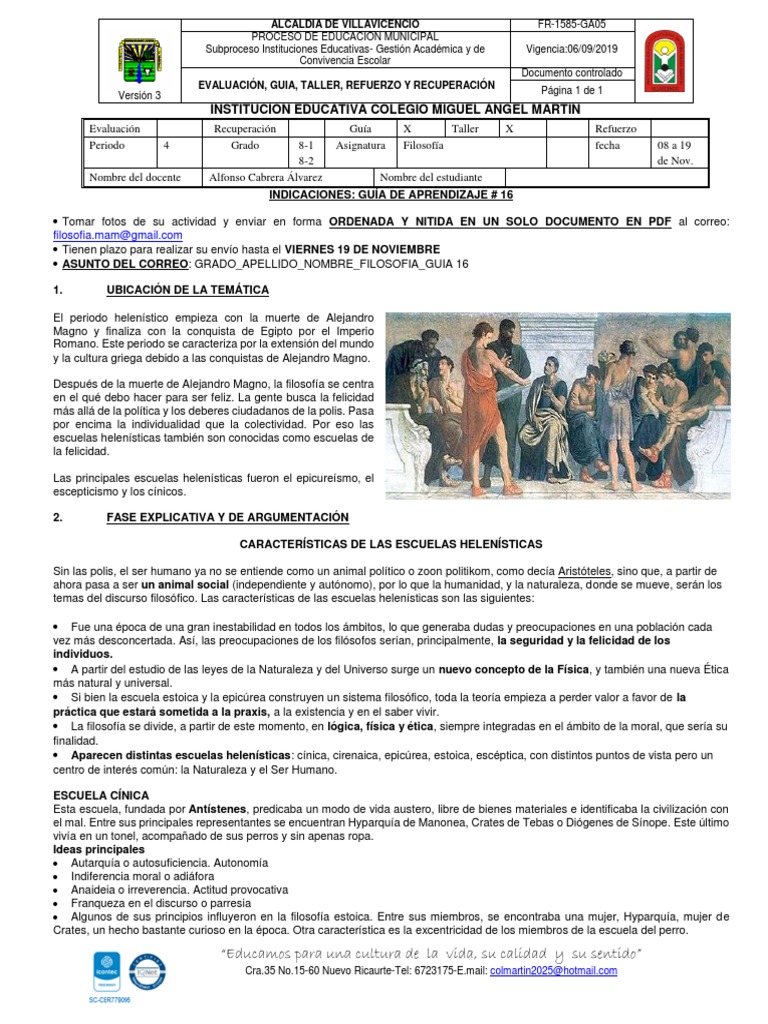 Octavo Filo Alfonso-Cabrera Guia-16 | PDF | Estoicismo | Epistemología