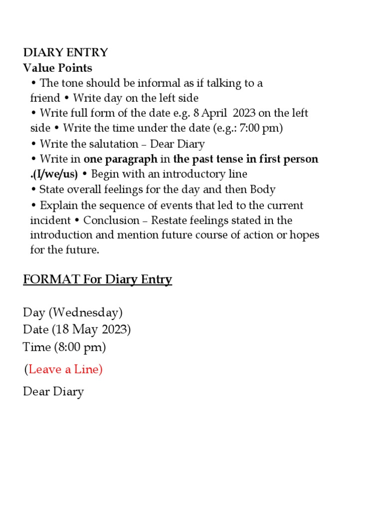 Diary Entry PDF | PDF