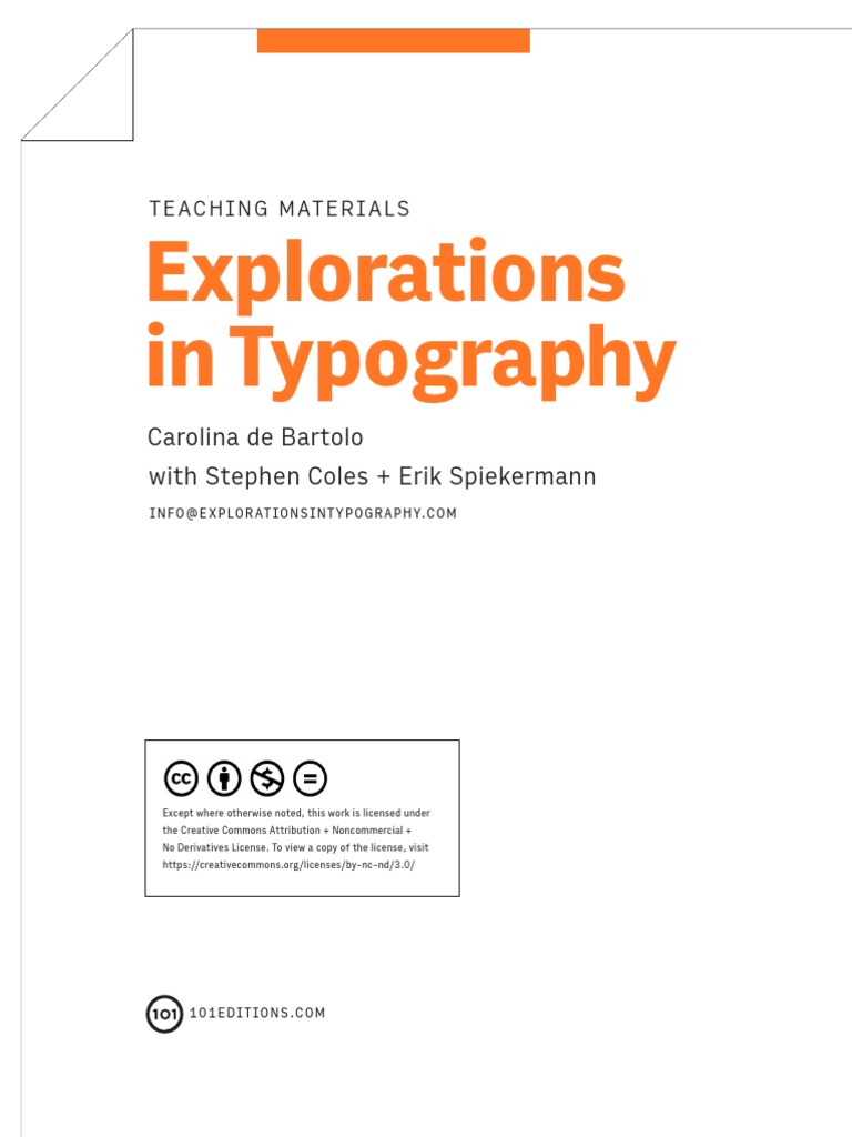 Explorations in Typography: Carolina de Bartolo With Stephen Coles + Erik Spiekermann | PDF ...