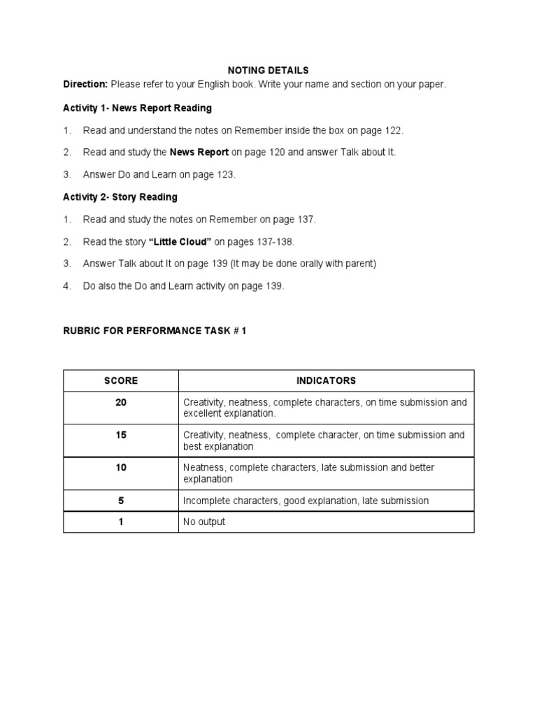 Lesson 3 - Noting Details | PDF