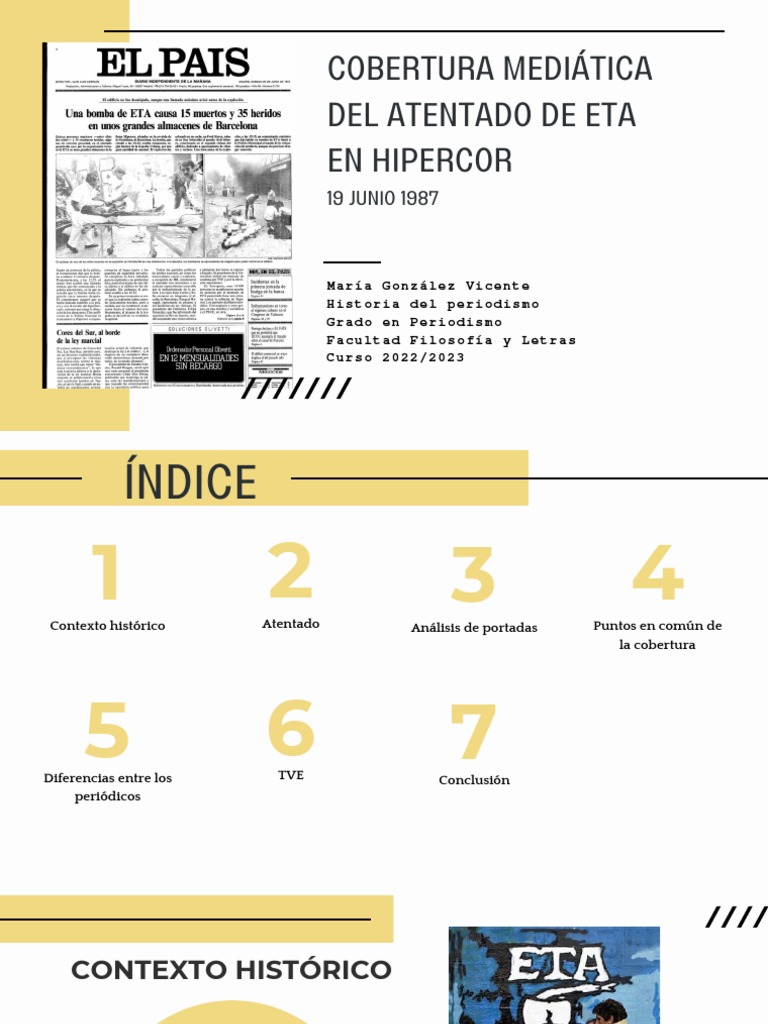 Cobertura del Atentado de ETA en Hipercor | PDF