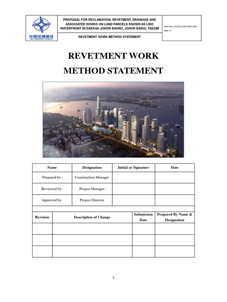 Lido Waterfront Revetment Method Statement | PDF