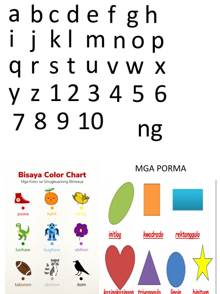 Bisaya Color Chart Mga Porma | PDF