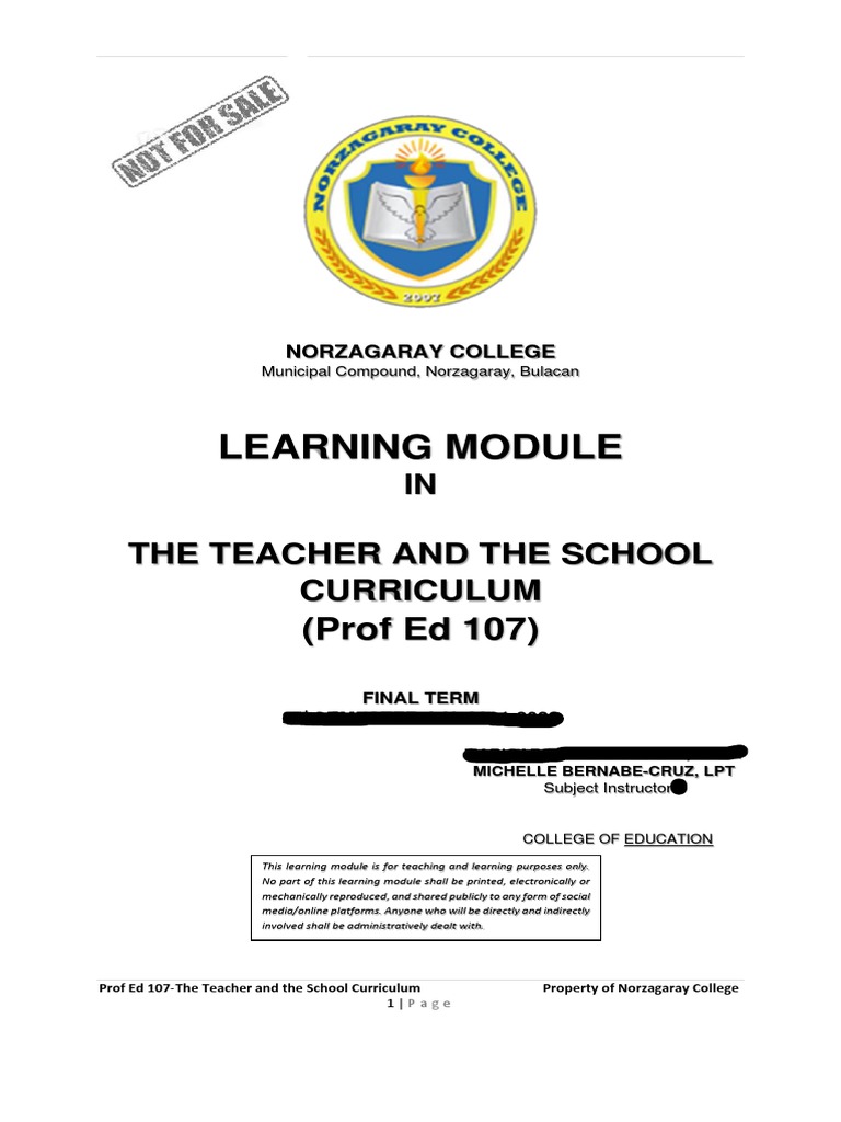 Prof Ed 107 Final | Download Free PDF | Educational Assessment | Curriculum