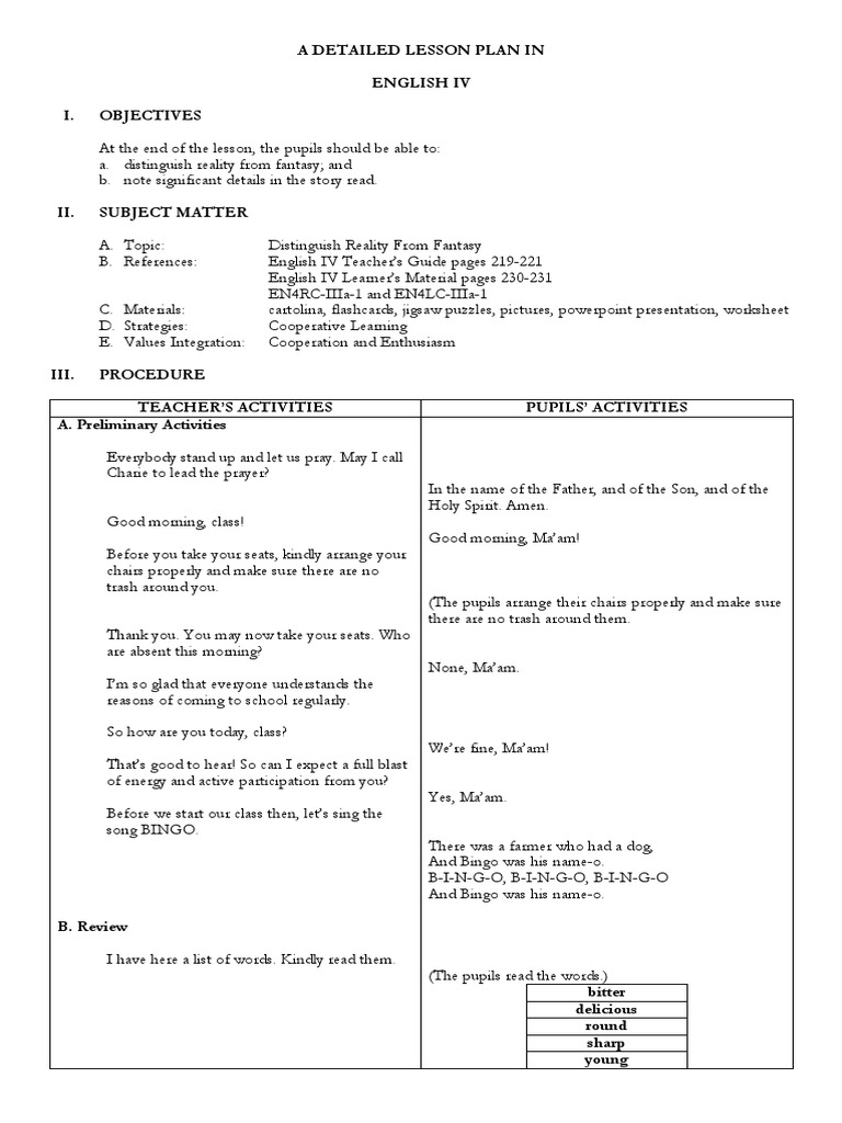 Lesson Plan For Ranking | PDF