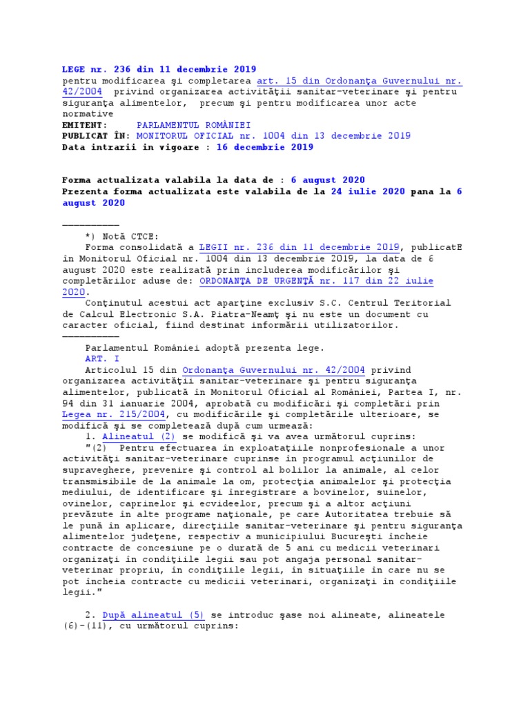 Legea 236 2019 | PDF