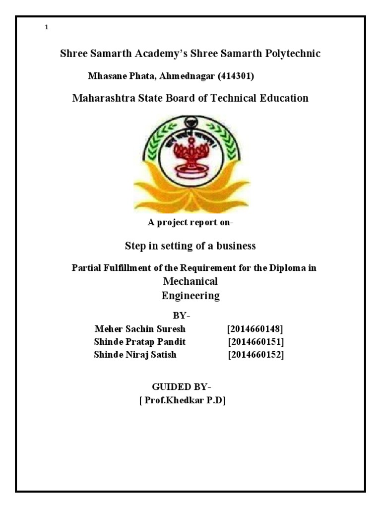 Shree Samarth Academy's Shree Samarth Polytechnic: Mhasane Phata, Ahmednagar (414301) | PDF
