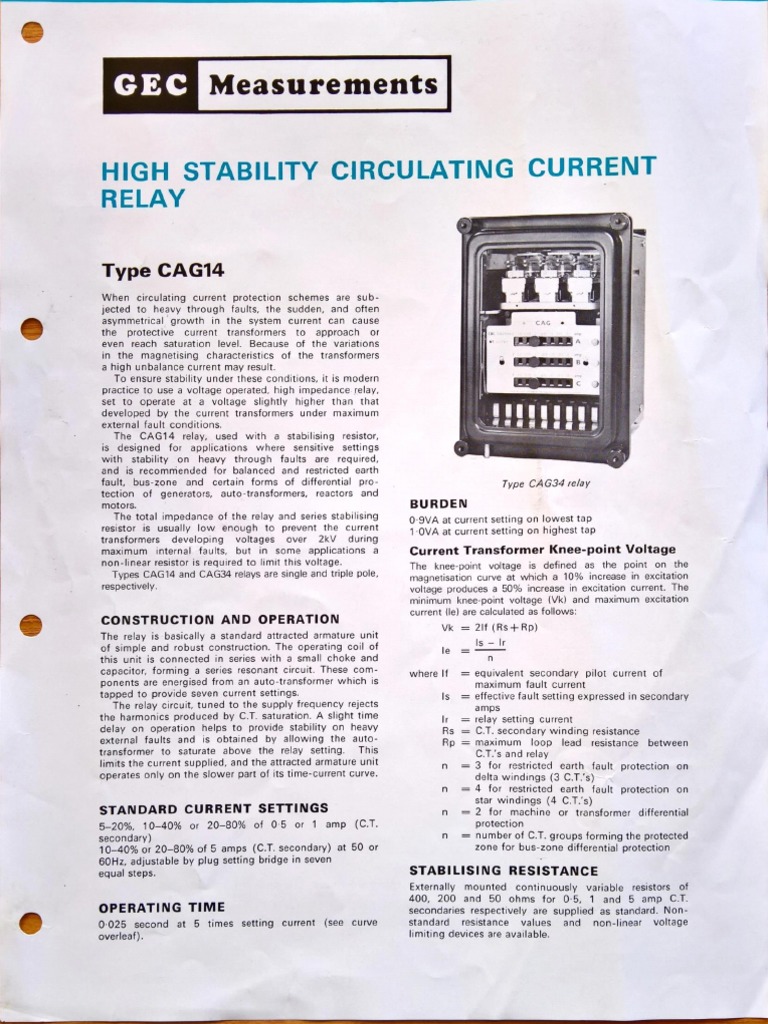 Protection CAG 14 | PDF | Relay | Computer Engineering