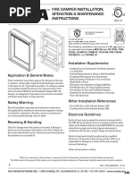 Fire Damper Model 0160 Manual | PDF | Duct (Flow) | Drywall