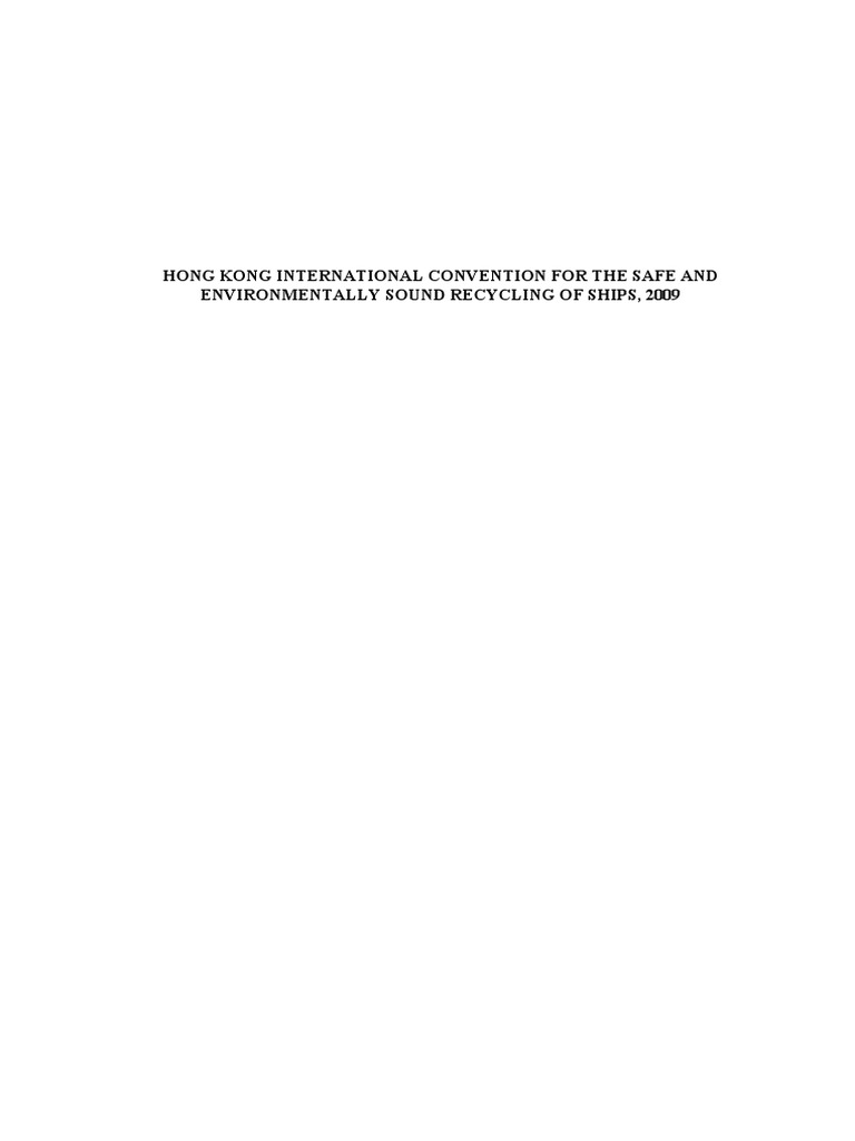 Hong Kong Convention | PDF