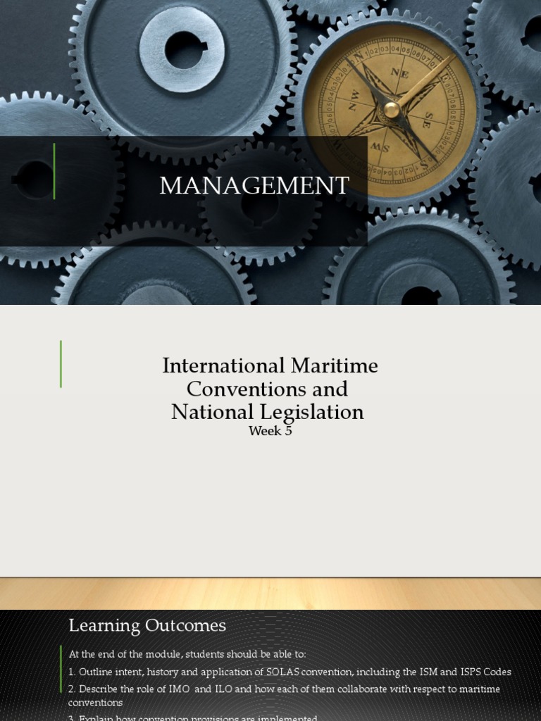 Week 5 International Maritime Conventions | PDF | Water Transport ...