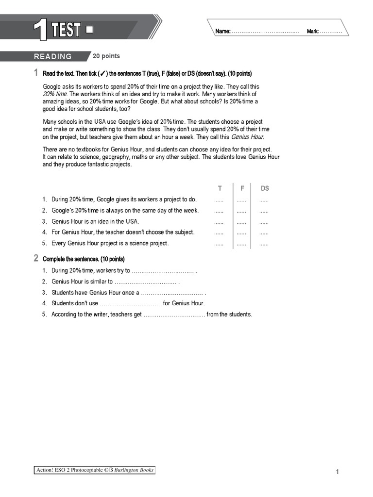 NewAction2 UT1-Level1 | PDF