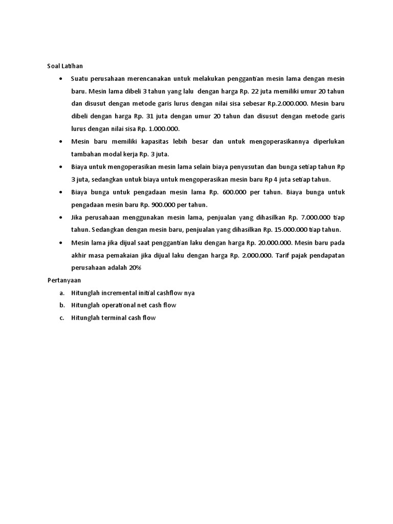 Analisis Arus Kas Mesin Baru vs Lama | PDF | Pengelolaan Keuangan & Uang