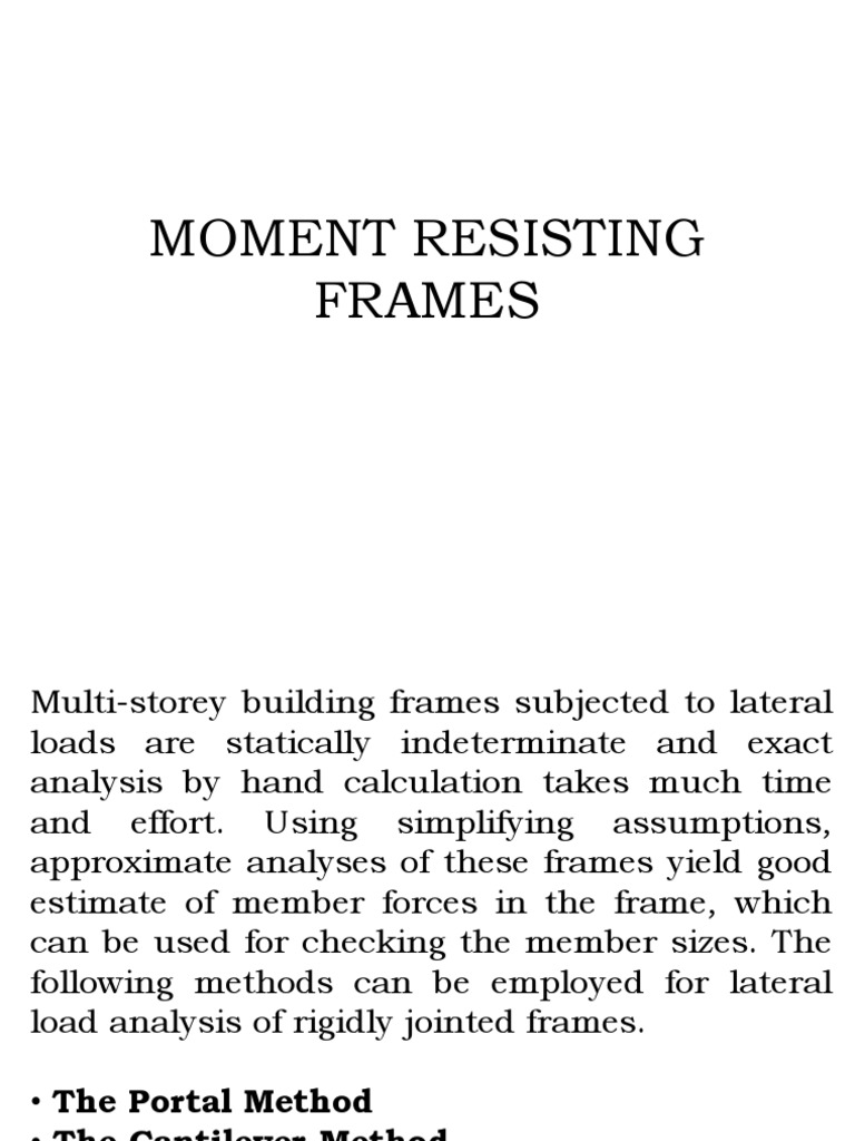MOMENT RESISTING FRAMES X | PDF | Mechanics | Structural Engineering