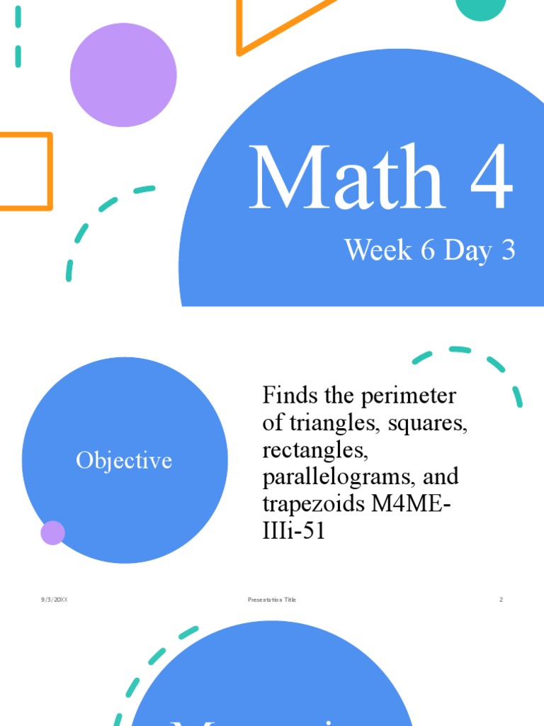 Math 4-Finding the Perimeter | PDF