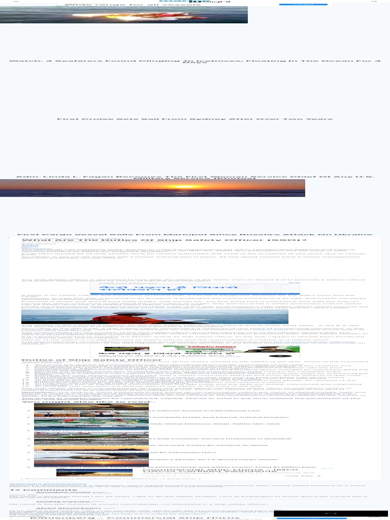 What Are The Duties of Ship Safety Officer (SSO) | PDF