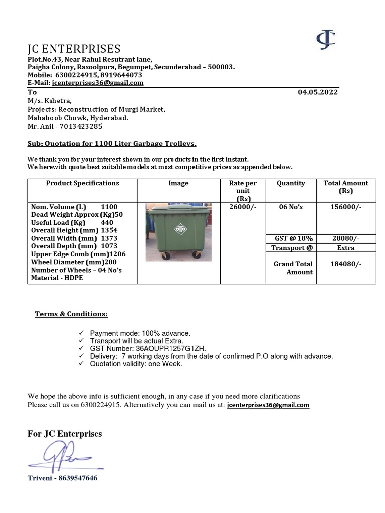For JC Enterprises | PDF