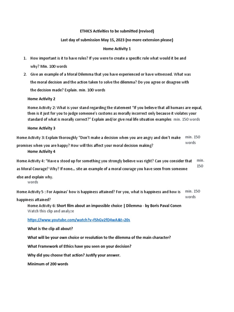 2023-Summary-of-ETHICS-Activities-to-be-submitted | PDF | Morality ...