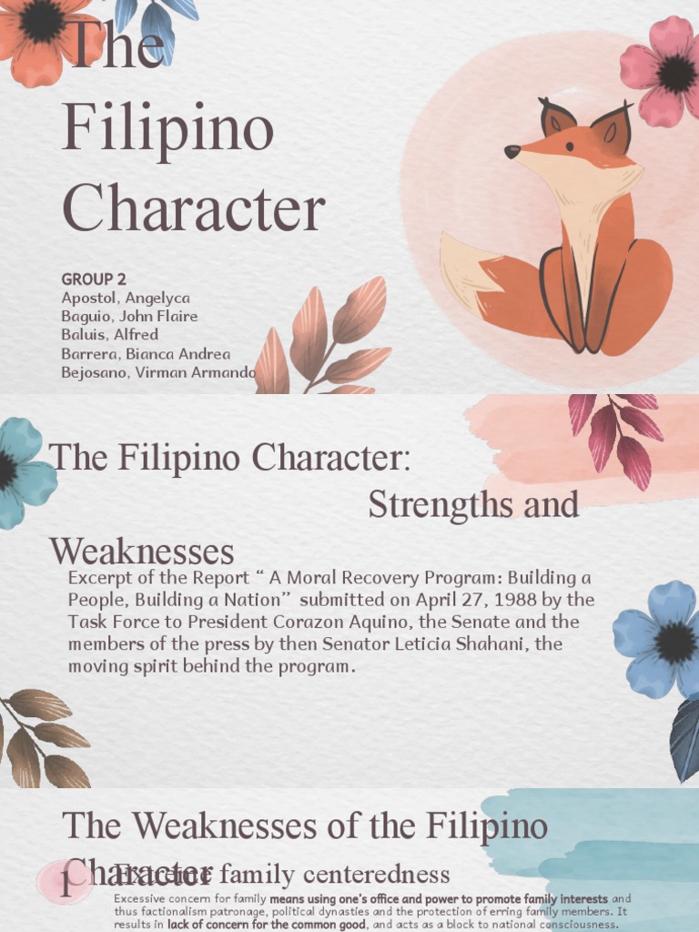 Group-2-Lesson-8-The-Filipino-Character-and-Lesson-9-Universal-Values | PDF