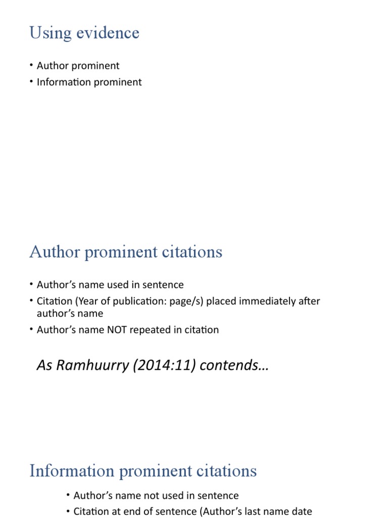 Using Evidence: - Author Prominent - Information Prominent | PDF ...