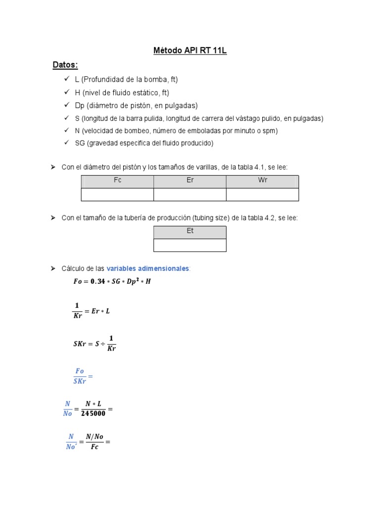 Metodo API RP 11l | PDF