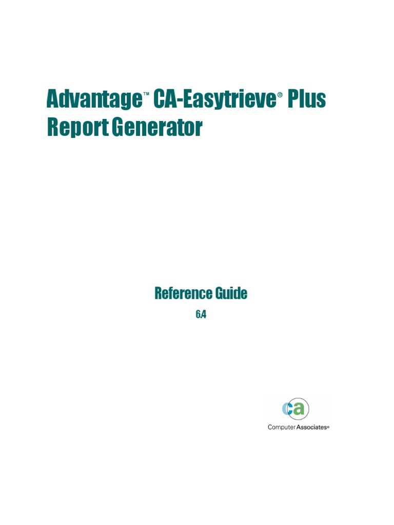 CA-Easytrieve Plus - 6.4 - Reference Guide | PDF | Array Data Structure ...