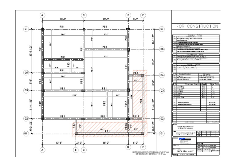 02 Plinth Beam Layout R1 | PDF | Concrete | Materials