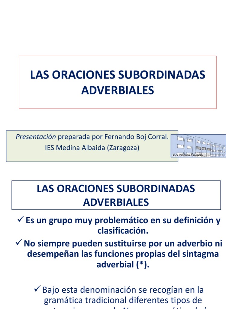 Oraciones Subordinadas Adverbiales Pdf Adverbio Oración Lingüística 9259