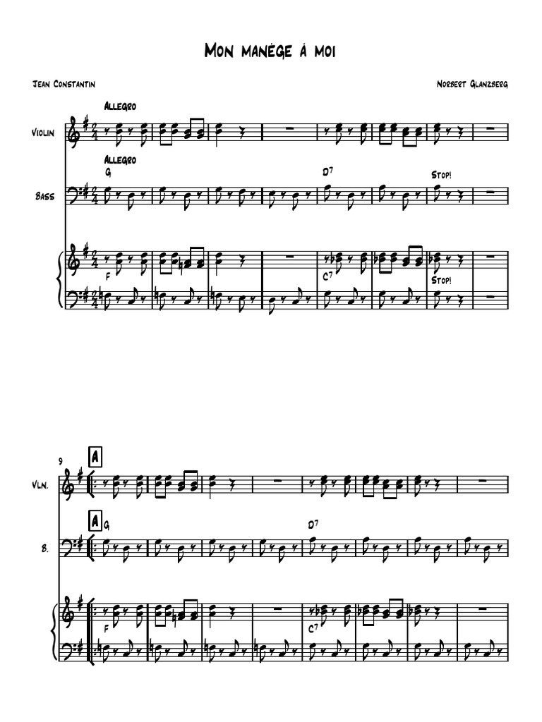 Mon Man Ge Moi - Score and Parts | PDF