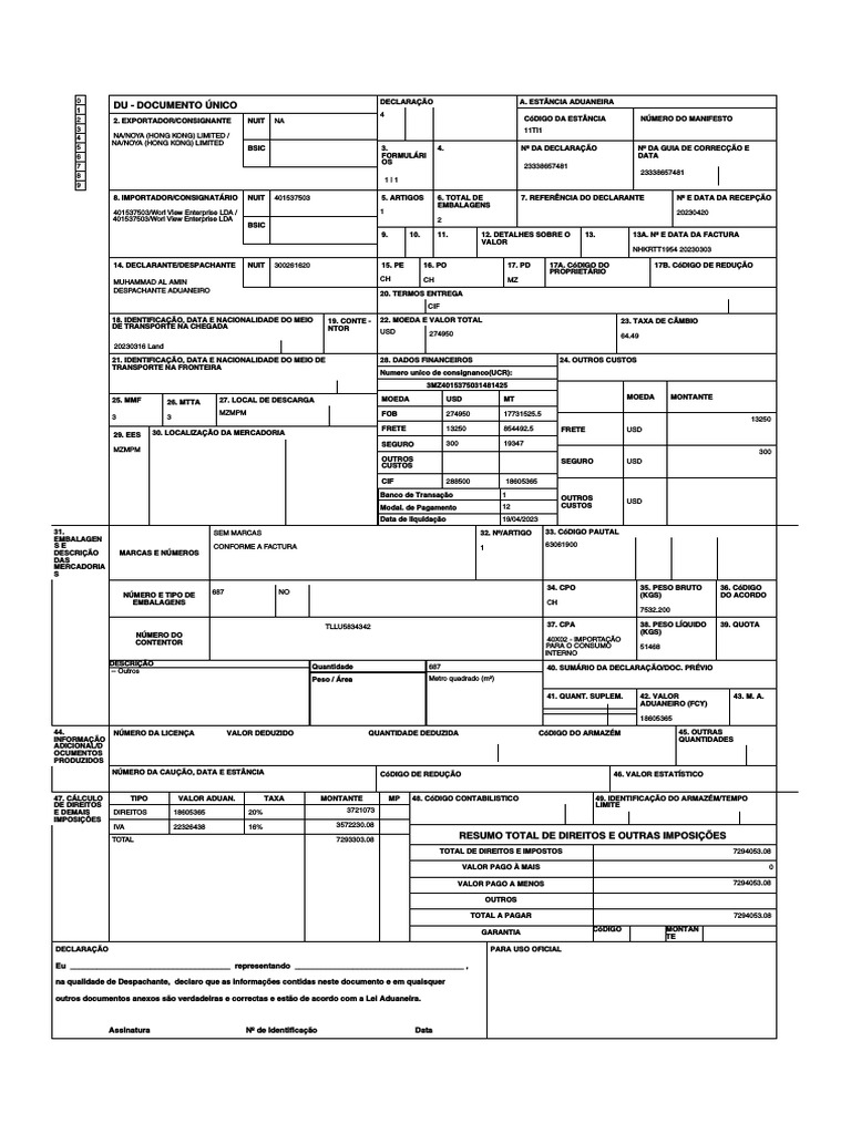 Du - Documento Único | PDF
