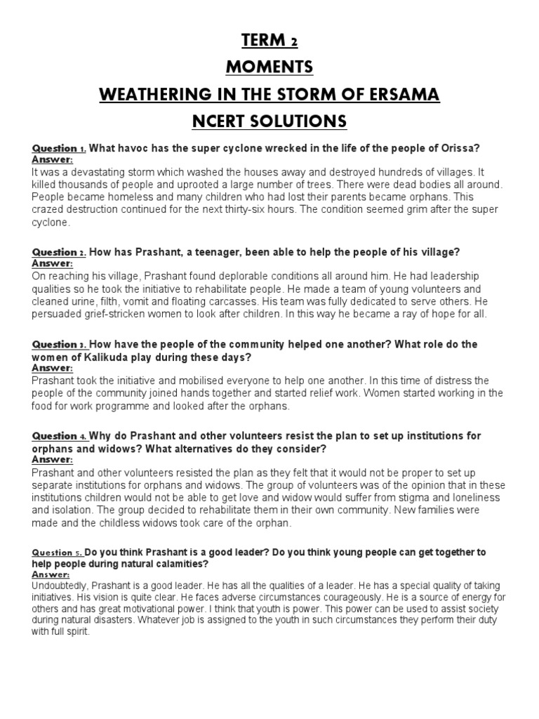 Weathering in The Storm of Ersama Term 2 | PDF