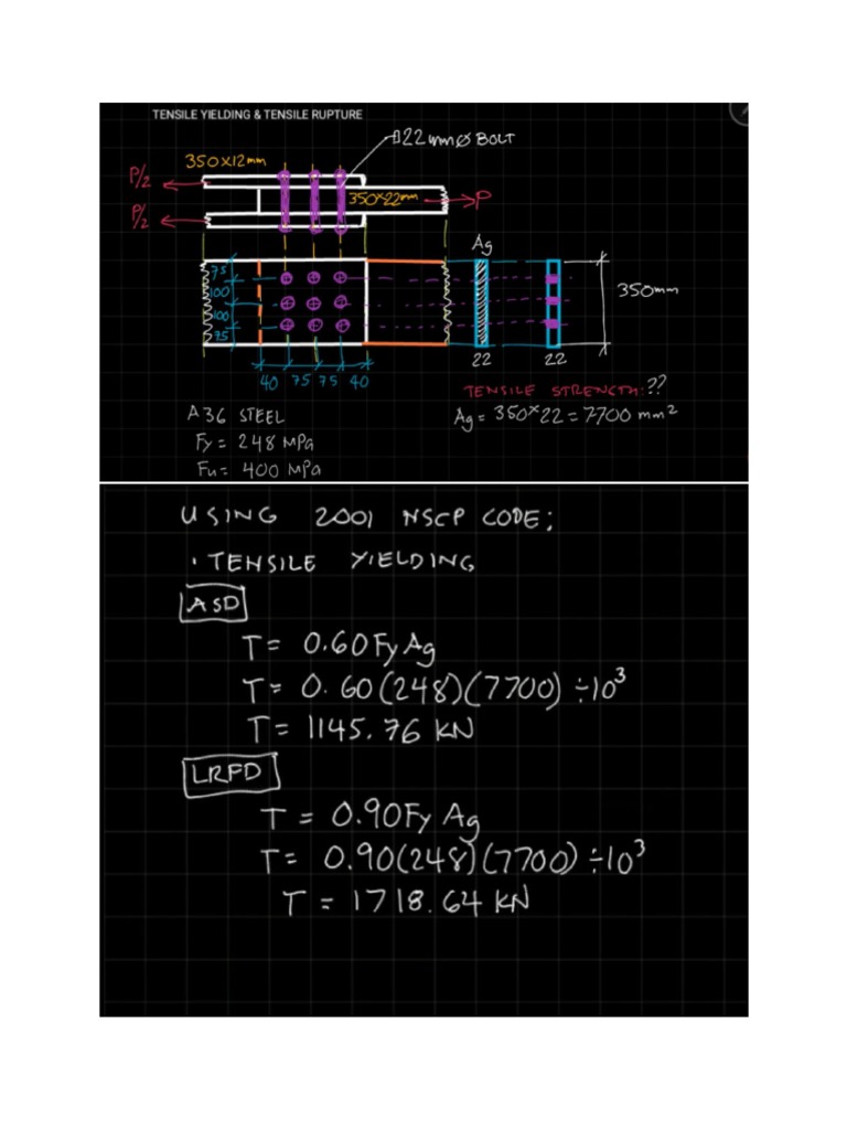 2.2-Tensile Yielding, Tensile Rupture (EXAMPLE) | PDF
