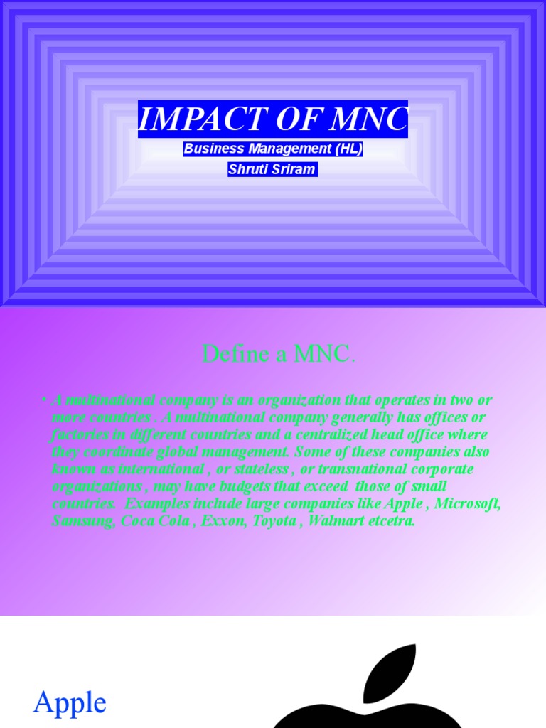 MNCs: Impacts on Host Countries | PDF | Multinational Corporation ...